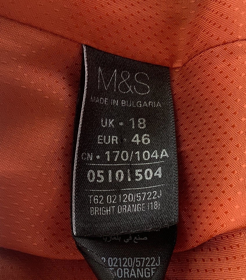 Per Una M&S Bright Orange Wool mix Coat Women’s size 18 | eBay UK