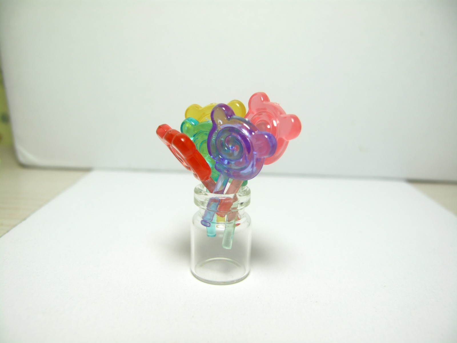 6 Miniature 1:12 Toy Mini Bear Lollipop Holder Candy Food Doll House ...