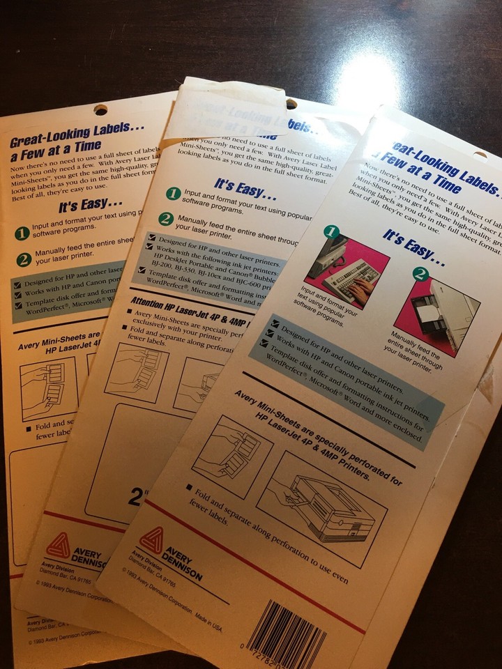 Lot Avery 5160 Easy Peel Laser Address Labels, 2160, 2163, 2186 D6 | eBay