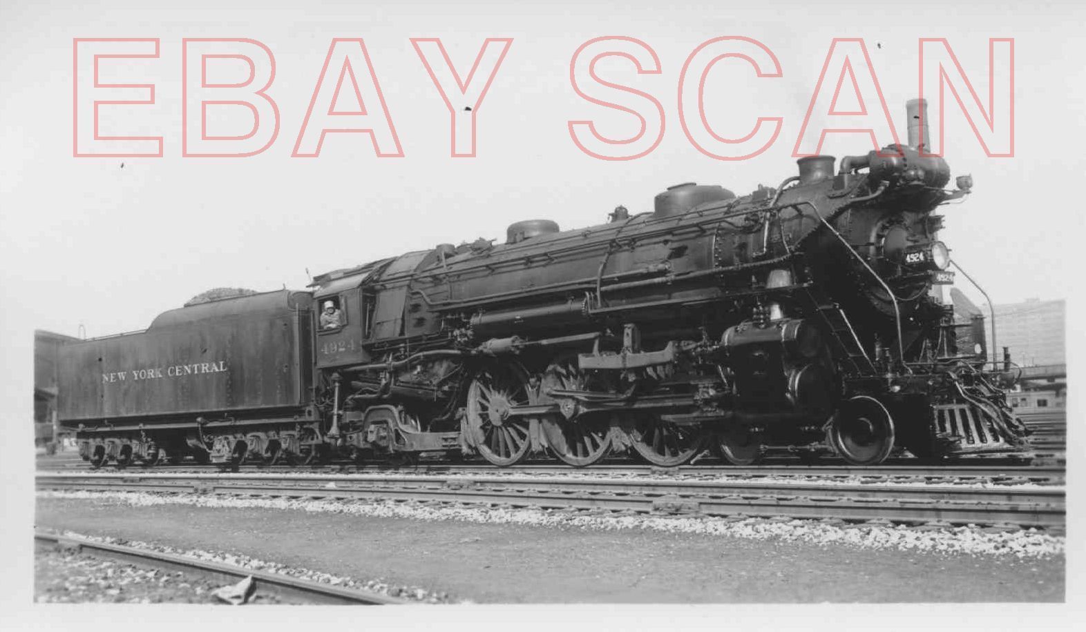 8A514 RP 1940s NYC NEW YORK CENTRAL RAILROAD 4-6-2 ENGINE #4924 ST ...