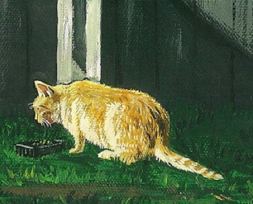ACEO PRINT OF PAINTING RYTA CAT RED TABBY REALISM WILDLIFE FOLK ART ...