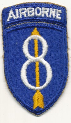 8th Infantry Division patch with attached Airborne tab US made Vietnam ...