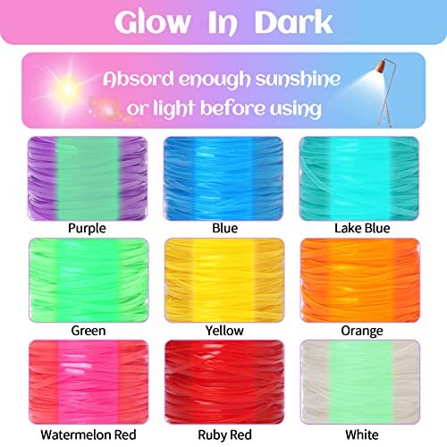 147 Yards Lanyard String Glow in Dark Gimp String Kit Plastic Lacing ...