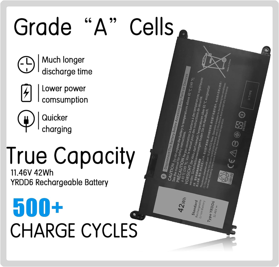 YRDD6 VM732 1VX1H Laptop Battery for Dell Inspiron 5482 5485 7586 3583 ...