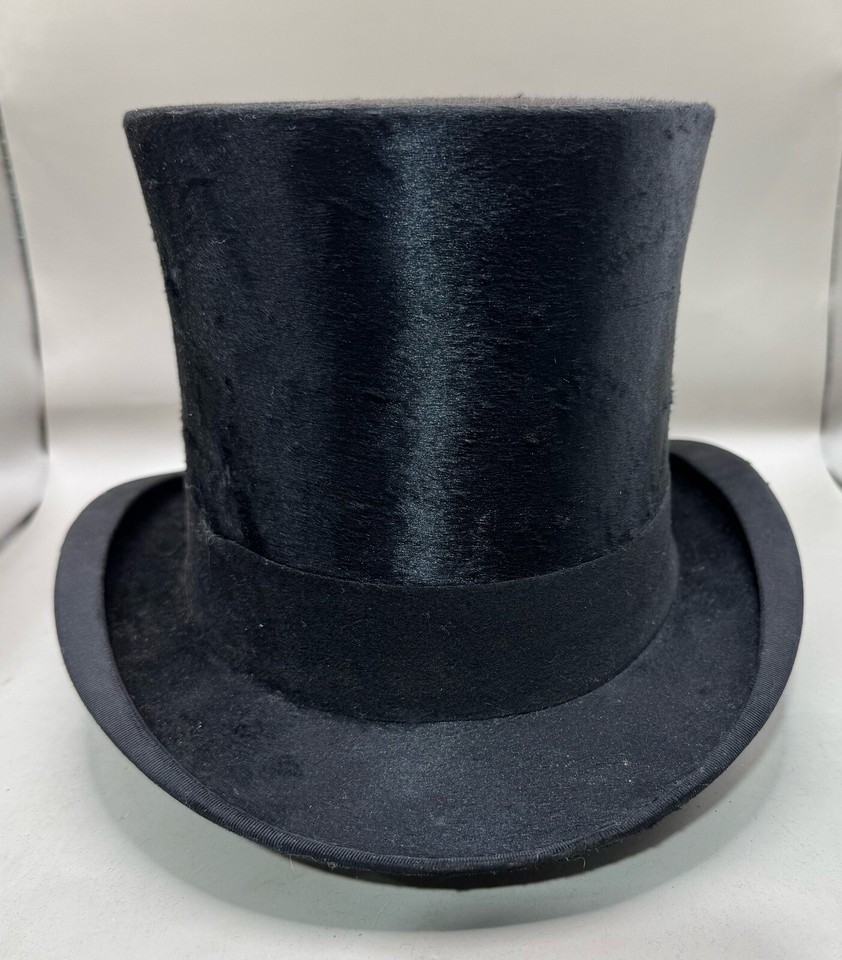 Beautiful Antique Collins & Fairbanks Top Hat-BOSTON 1800s Approx Size ...