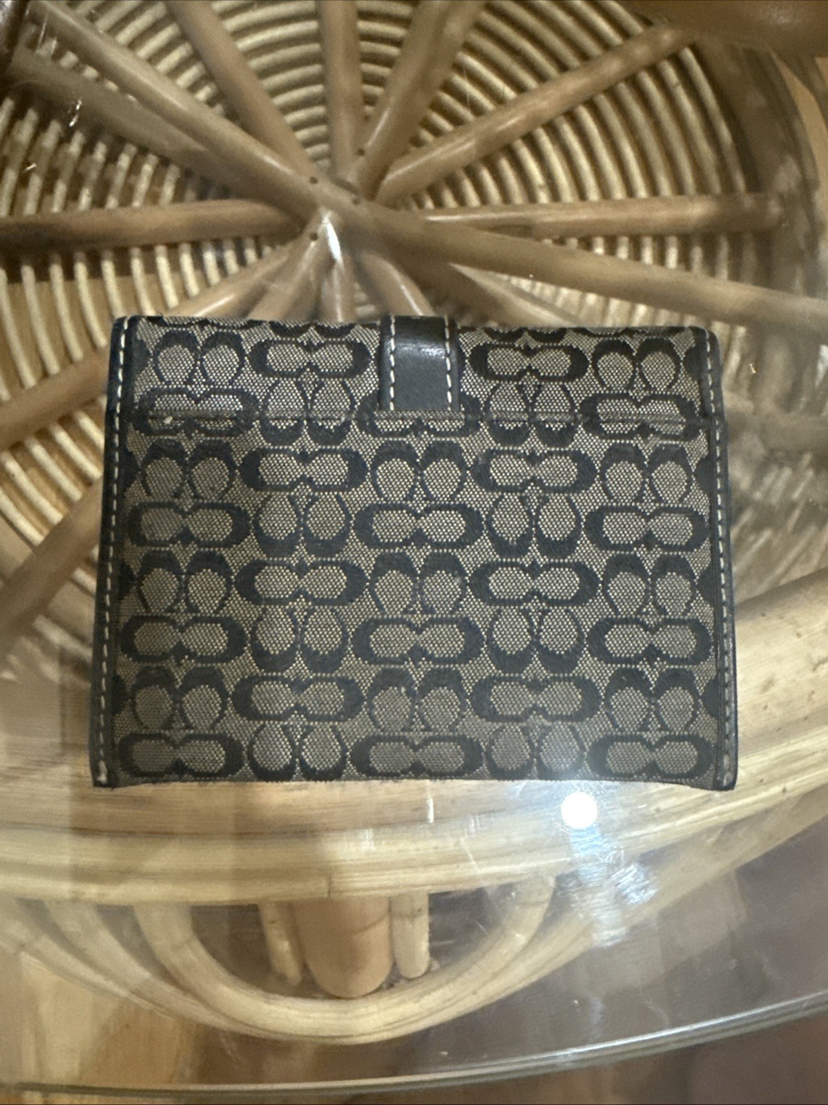 Coach Signature Canvas Wallet with Snap Closure - Gem