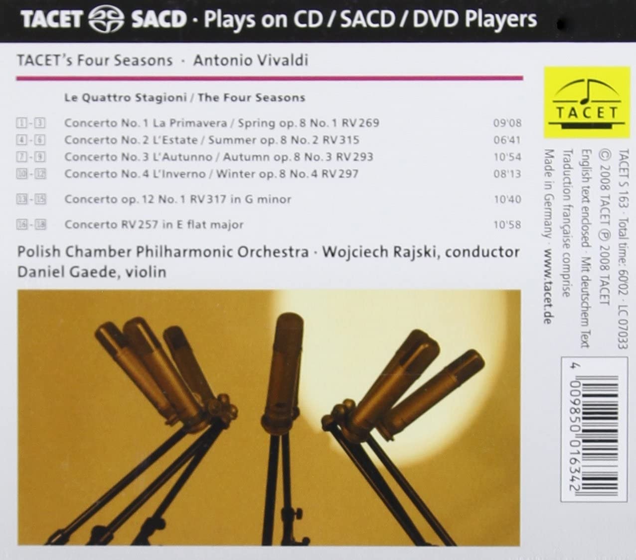 Polnische Kammerphilharm Antonio Vivaldi: The Four Seasons, Concerto RV ...