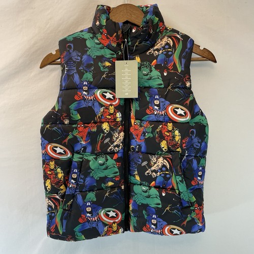 H&M Kids Marvel Superhero Puffer Vest Size 8/10 Classic Comic Book ...