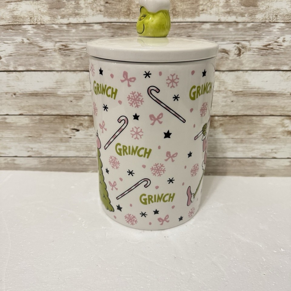 Dr. Seuss The Grinch That Stole Christmas Pink Green Grinch Canister ...