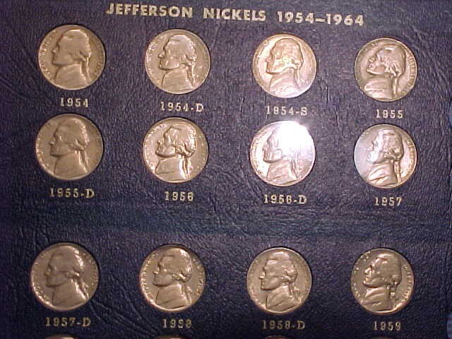 1938-1964 Jefferson Nickel Set in Blue Whitman Bookshelf Album, 71 ...