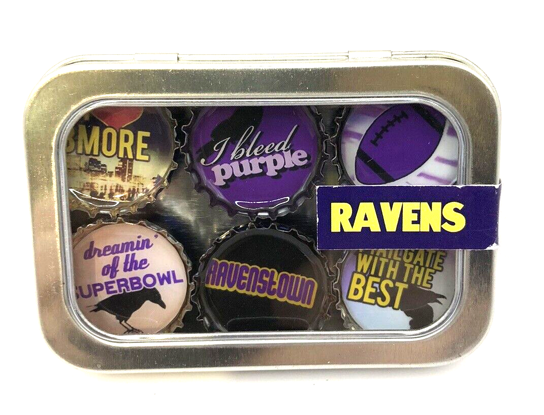 Baltimore Ravens Bottle Cap Refrigerator Magnets By Kate Grenier ...