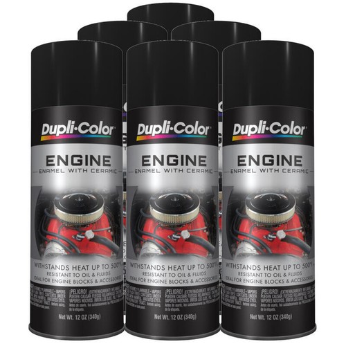 Duplicolor DE1634 (6-Pack), Engine Enamel Paint, Low Gloss Black, 12 oz ...