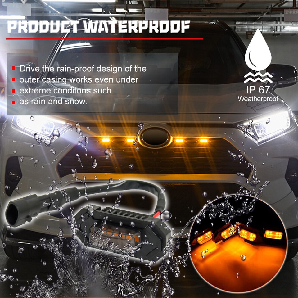 Smoked Raptor Style LED Marker Front Grille Lights Kit for 2019 & up ...