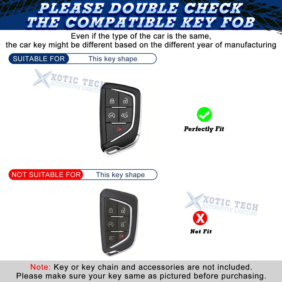 2X Full Cover Keyless Key Fob Case For Cadillac CT4 CT5 CT6 XT6 LYRIQ ...