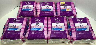Poise Fresh Protection Pads, #4 Moderate Regular, 140 Total Pads, Free ...