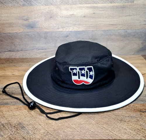 Wilson Bucket Hat Sun Cap EvoShield Full Brim Panama Black Red White ...
