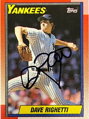 Dave Righetti 1990 Topps Autographed Baseball Card - Player's Closet ...