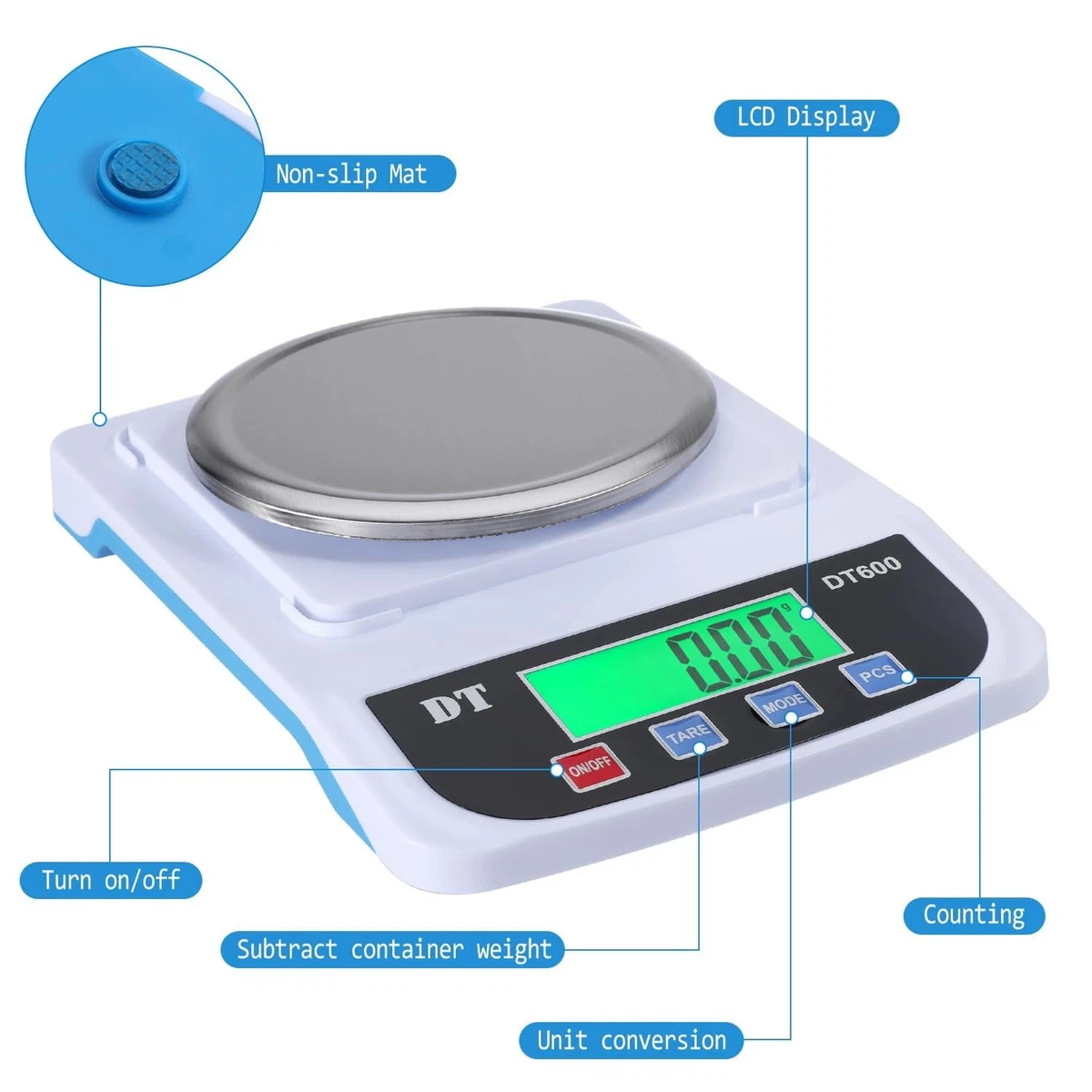 Jewelry Counting Scale VEVOR Analytical Balance, 5000g X 0.01g Accuracy ...