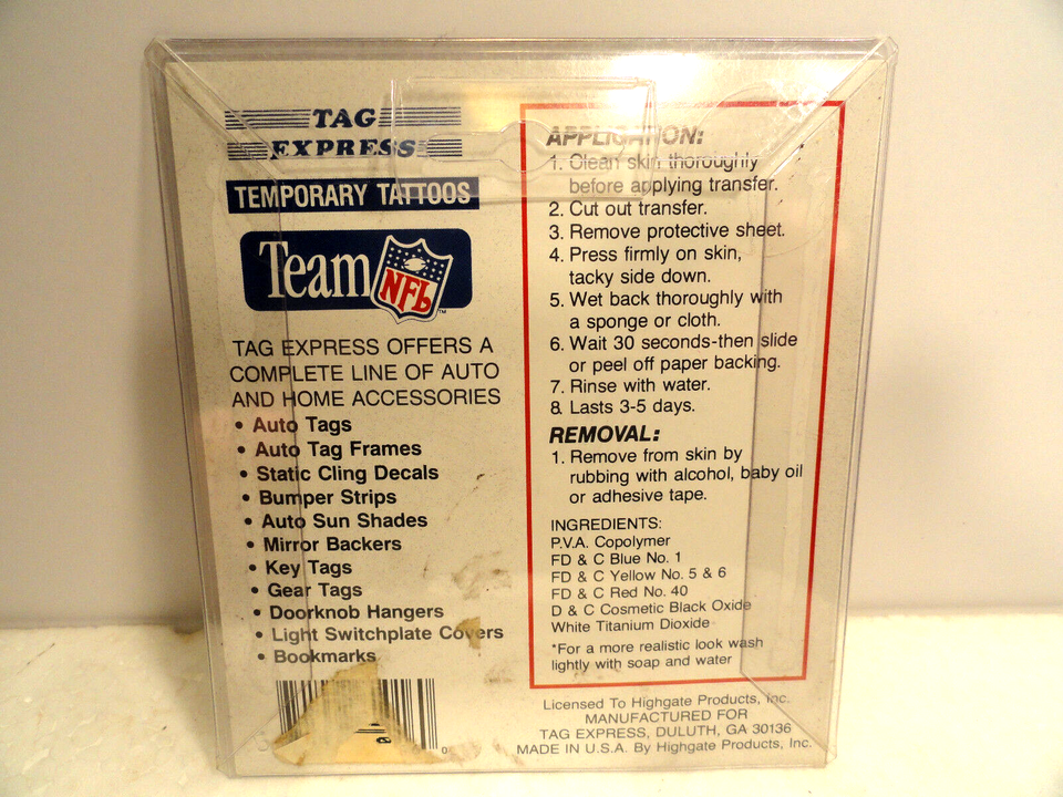 NFL Cincinnati Bengals Temporary Tattoos Tag Express | eBay