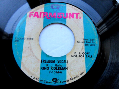 KING COLEMAN Freedom on Fairmount Promo Northern Soul - VG to VG+ 45 ...