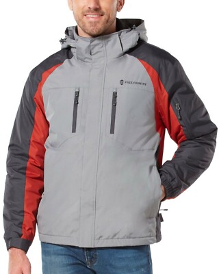 New Free Country Men's Pinnacle Mid Weight Jacket Grey Stone Size Large ...