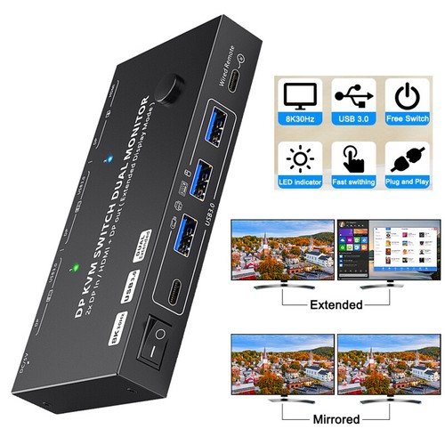 Splitter Adapter sharing switch USB3.0 DP KVM Switch USB Synchronous ...