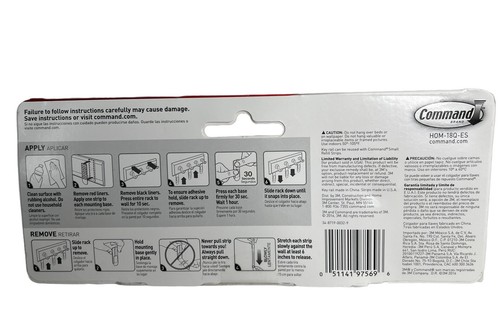 NEW Command Key Rail Indoor Use Holds 2 lbs White HOM-18Q-ES Damage ...