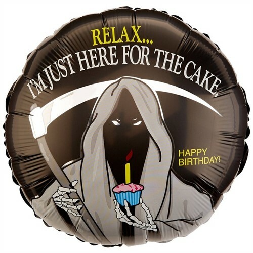 Birthday Grim Reaper I'm Just Here For The Cake Foil 18-inch Balloon | eBay