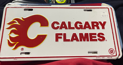 Vintage Calgary Flames License Plate Metal 1989 NEW | eBay