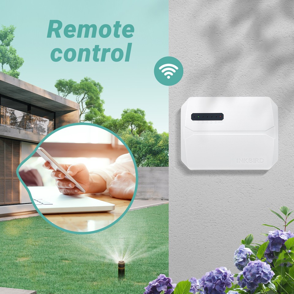Lawn Irrigation Systems Smart Sprinkler Controller WiFi 6 Zones ...