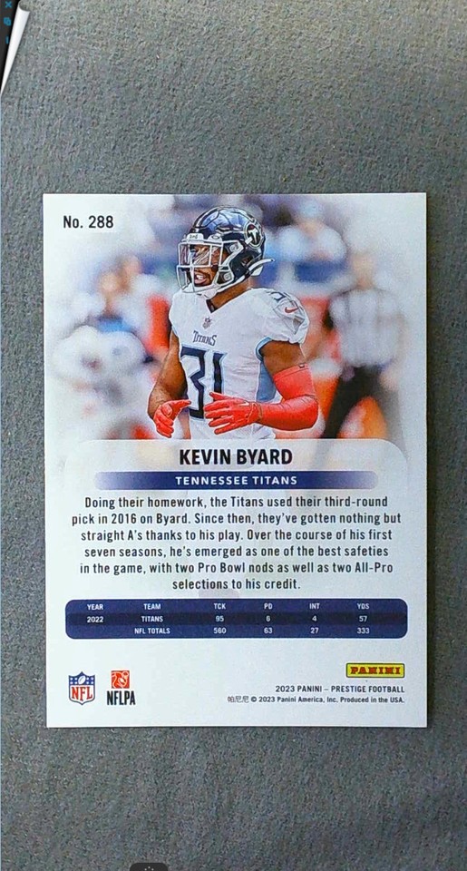 2023 Prestige Xtra Points Premium Green #288 Kevin Byard Titans #'d 99/ ...