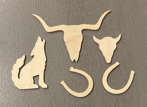 Southwestern Wooden Cut Outs LONGHORN HOWLING COYOTE HORSESHOES Cow ...