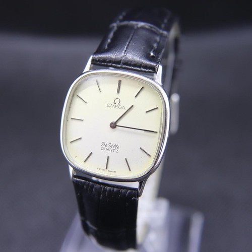 Omega De Ville Watch White Vintage Quartz Men's 30mm Square Swiss Made ...
