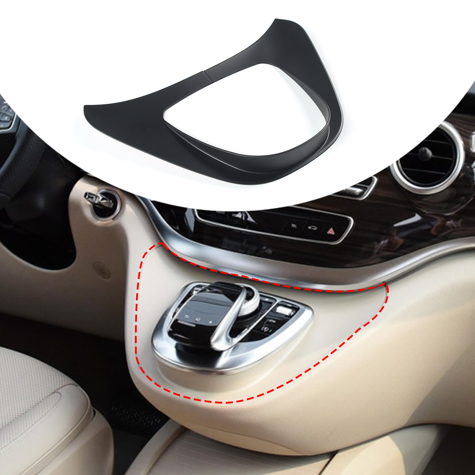 ABS Matte Black Car Control Gear Panel Trim For Mercedes-Benz V-Class ...