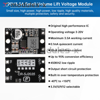 DC-DC Automatic Buck Boost Module 3-20V to 3.3V/5V/12V Step up down ...