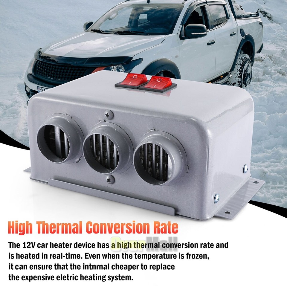 800W Electric Car Heater 3 Hole 12V DC Heating Fan Defogger Defroster ...