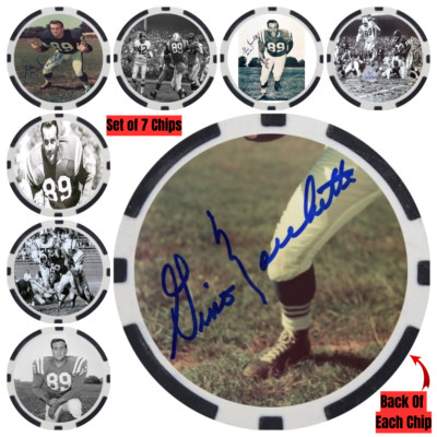 Gino Marchetti SIGNED Poker Chip Set (7) - Top 100 NFL Football Player ...