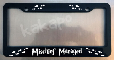Harry Potter Mischief Managed Black Metal License Plate Frame | eBay