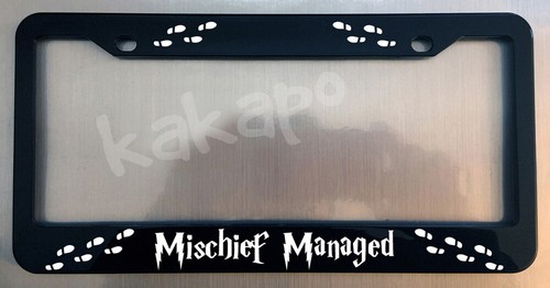 Harry Potter Mischief Managed Black Metal License Plate Frame | eBay