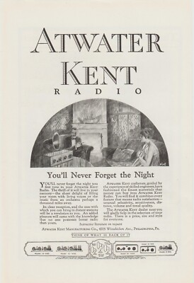 VINTAGE ATWATER KENT RADIO PRINT AD 20's MODELS 9 10 12 19 20 AND ...