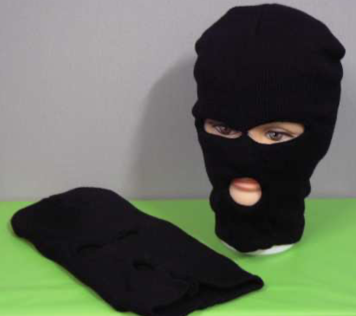 3 Holes Black Balaclava SAS Style Mask Neck Warmer Ski Hat Paintball ...