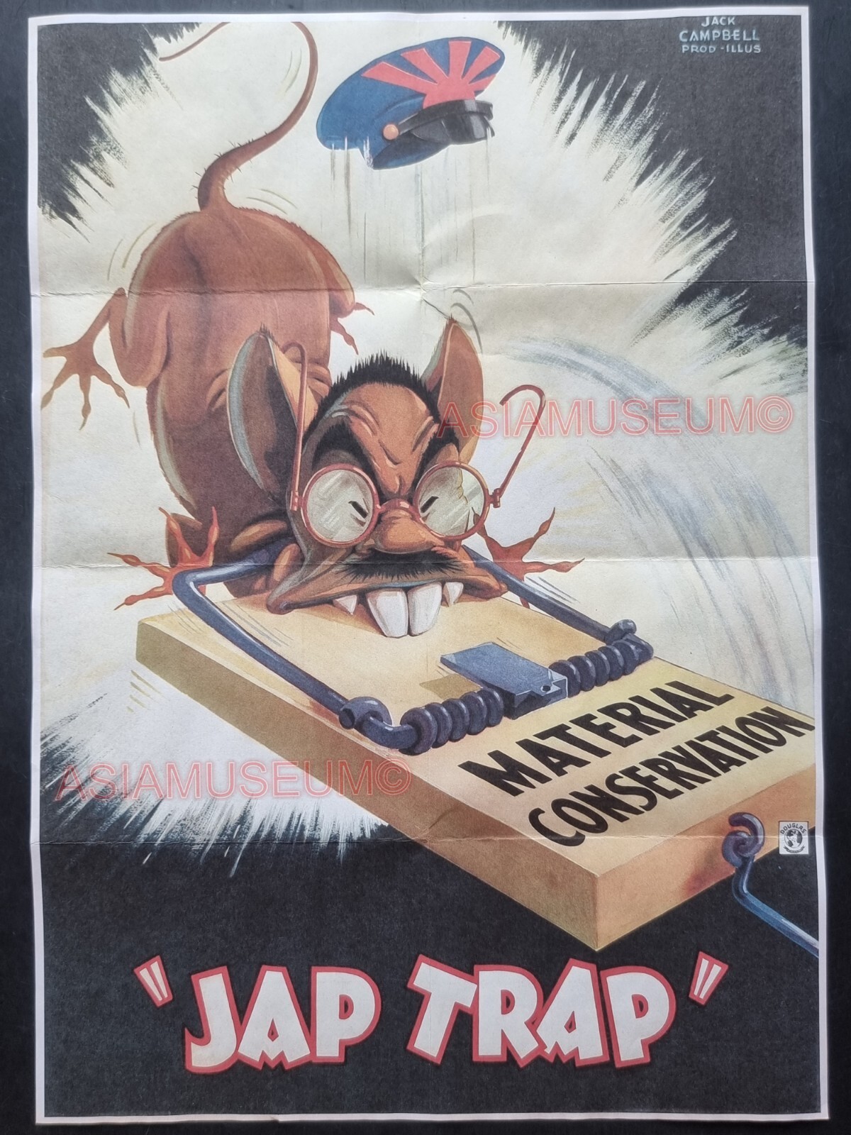 1942 WW2 USA AMERICA JAPAN TRAP RAT MATERIAL CONSERVATION TOJO ...