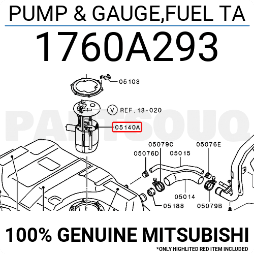 1760A293 Mitsubishi OEM Genuine Pump & Gauge Fuel Tank for sale online ...