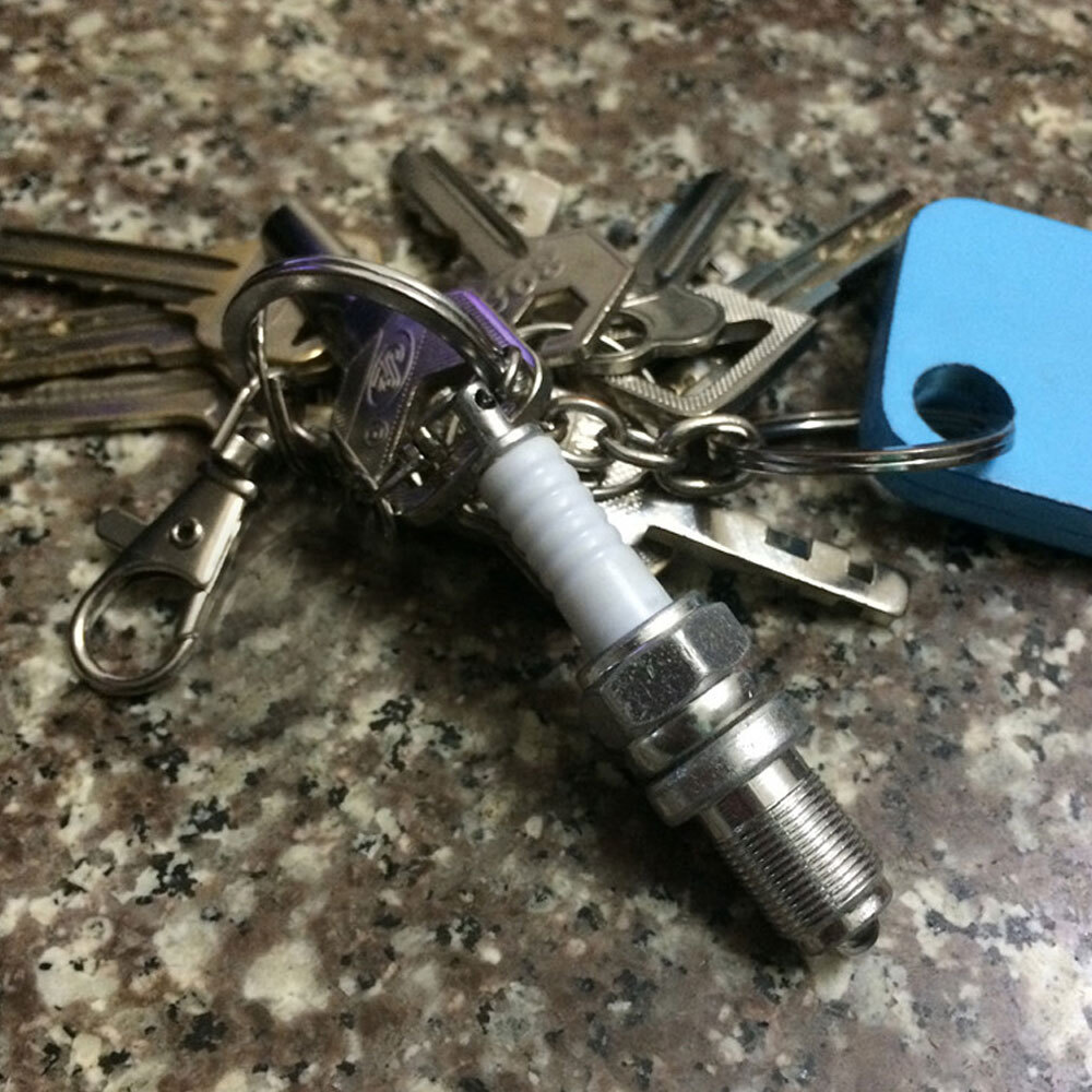 Accessories Car Part Keyring Fashion LED Key Chain Spark Plug Key Chain ...