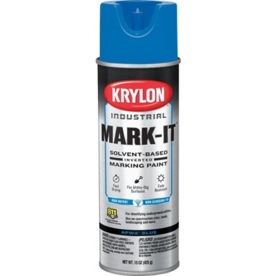 6-Krylon Mark-It 730308 Industrial SB APWA Blue Inverted Marking Paint ...