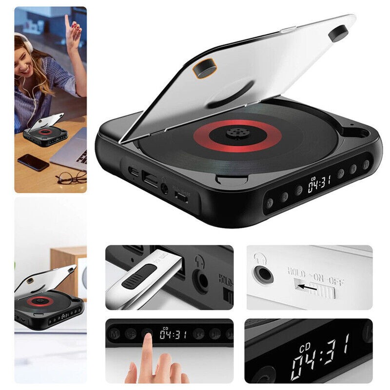 Portable CD Player Personal Desktop CD Players with Bluetooth for Car ...