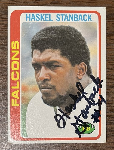 HASKEL STANBACK AUTOGRAPHED 1978 TOPPS FOOTBALL CARD # 123 ATLANTA ...