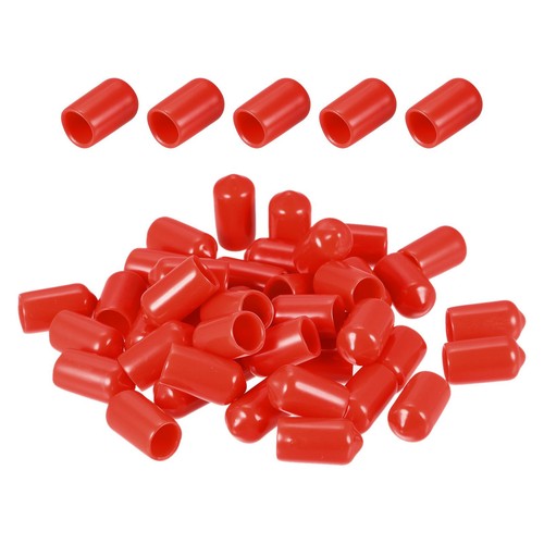 80Pack 5/16" ID Red Screw Thread Protector Rubber End Caps Bolt Covers ...
