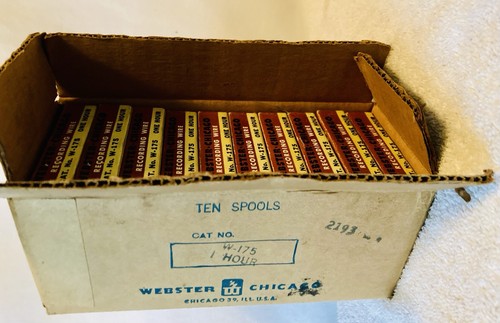 10 Vtg Webster-Chicago Recording Wire Spools Used Original Boxes W-175 ...