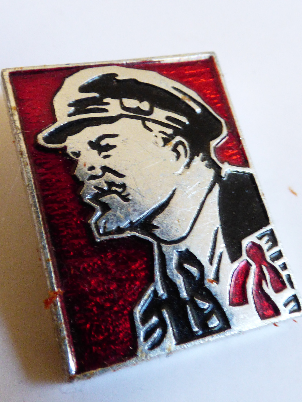 Vintage Original Political Russian USSR Lenin silver tone enamel lapel ...